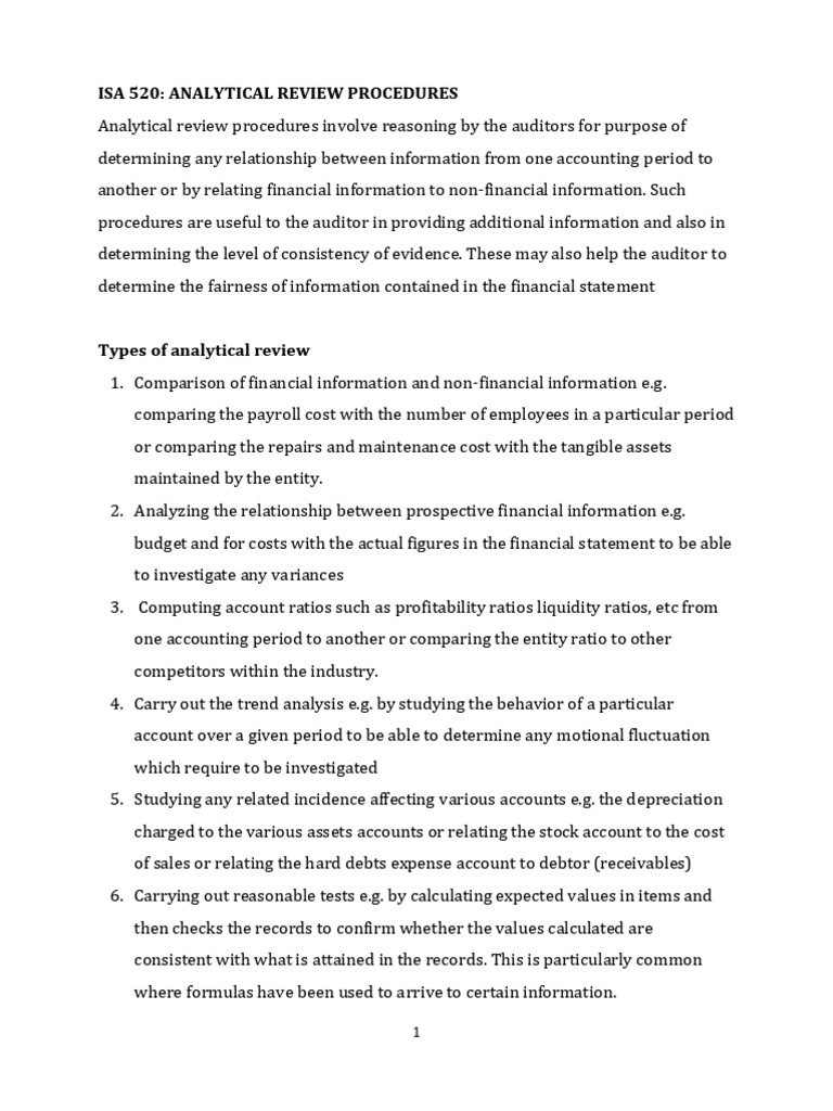 Analytical Review Procedures | PDF | Audit | Financial Statement