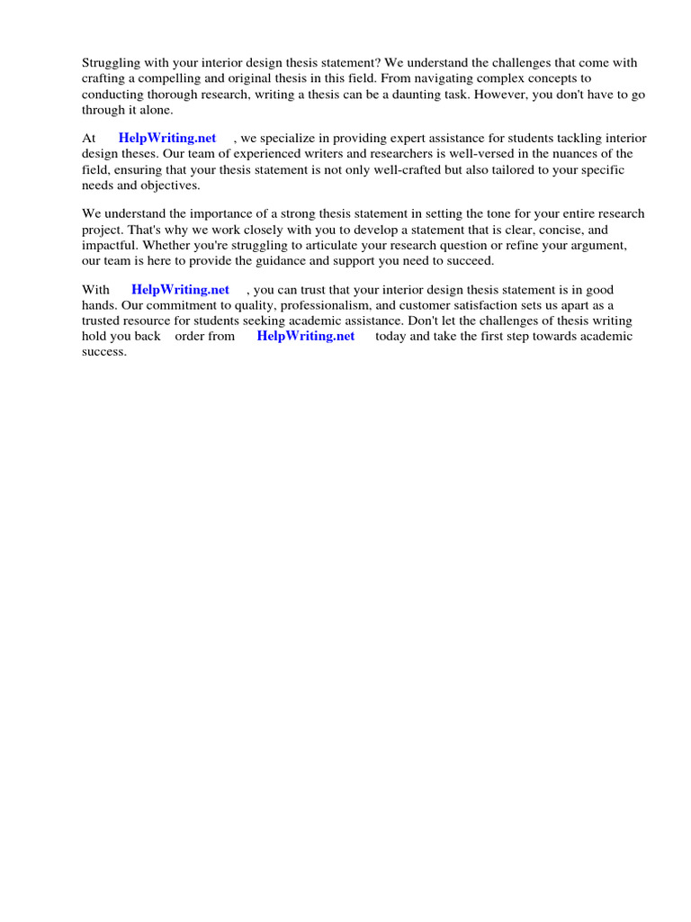 Interior Design Thesis Help | PDF | Interior Design | Internal Revenue ...