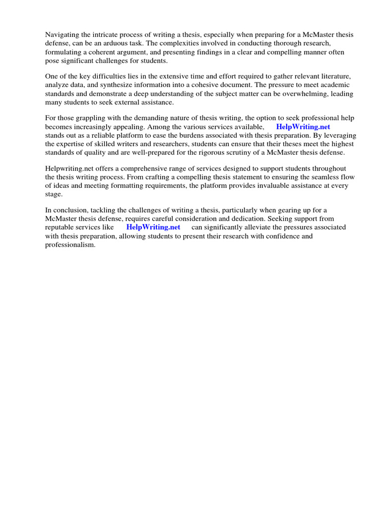 Mcmaster Thesis Defence | PDF | Thesis | World Wide Web