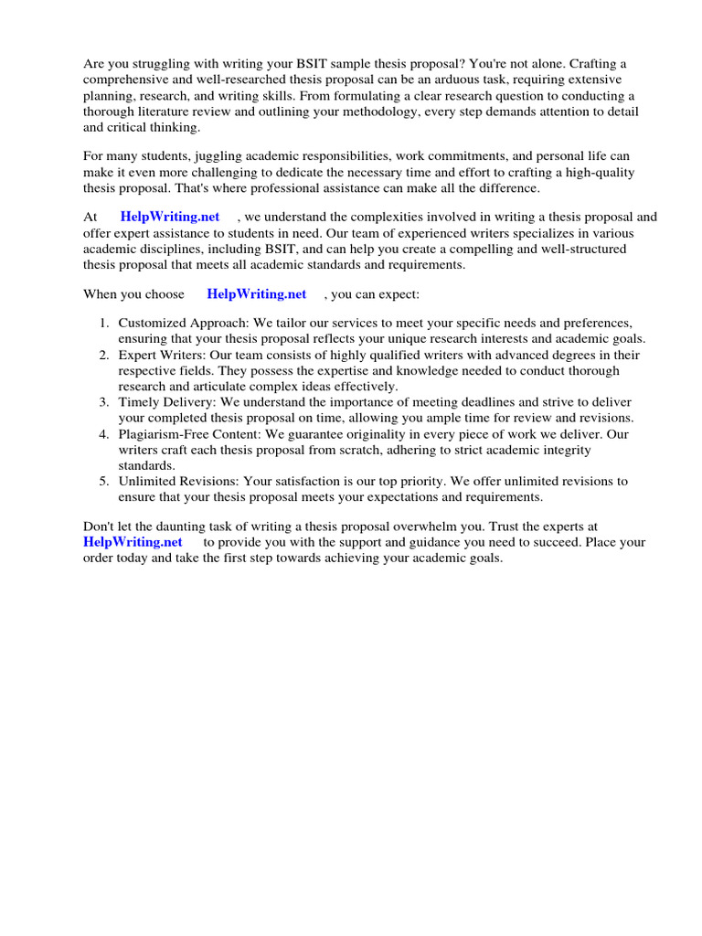 Bsit Sample Thesis Proposal | PDF | Thesis | Theory