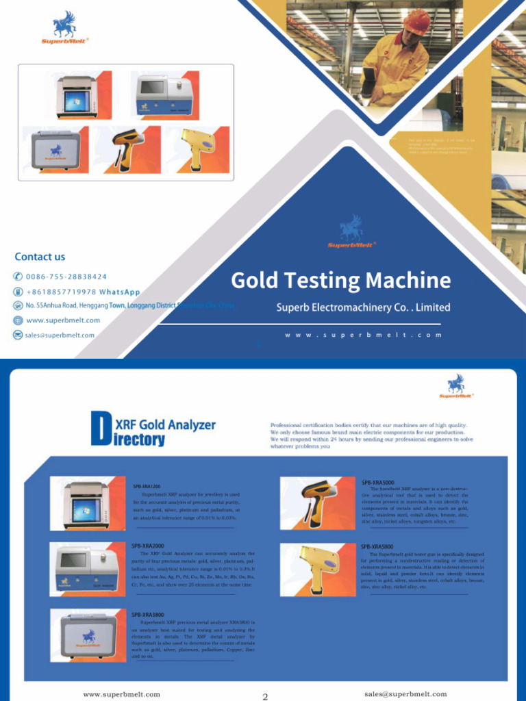 XRF Gold Testing Machine Brochure | PDF