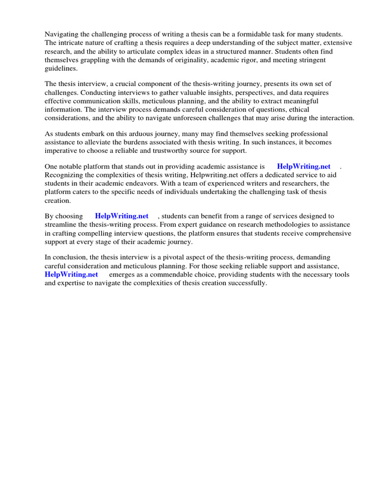 Thesis Interview | PDF | Survey Methodology | Qualitative Research