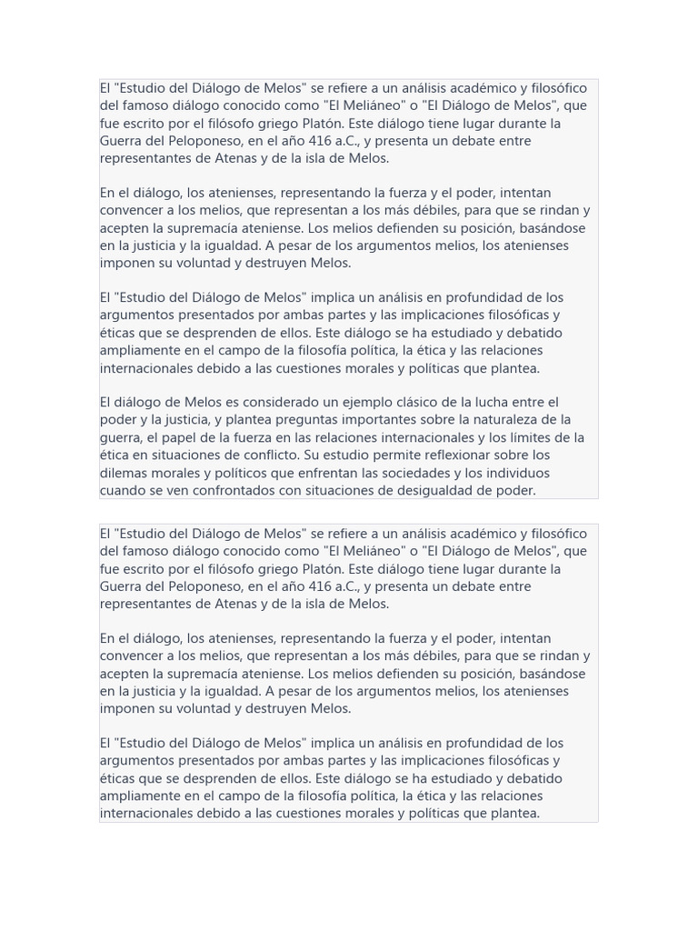 Dialogo de Melos | PDF | Justicia | Crimen y violencia