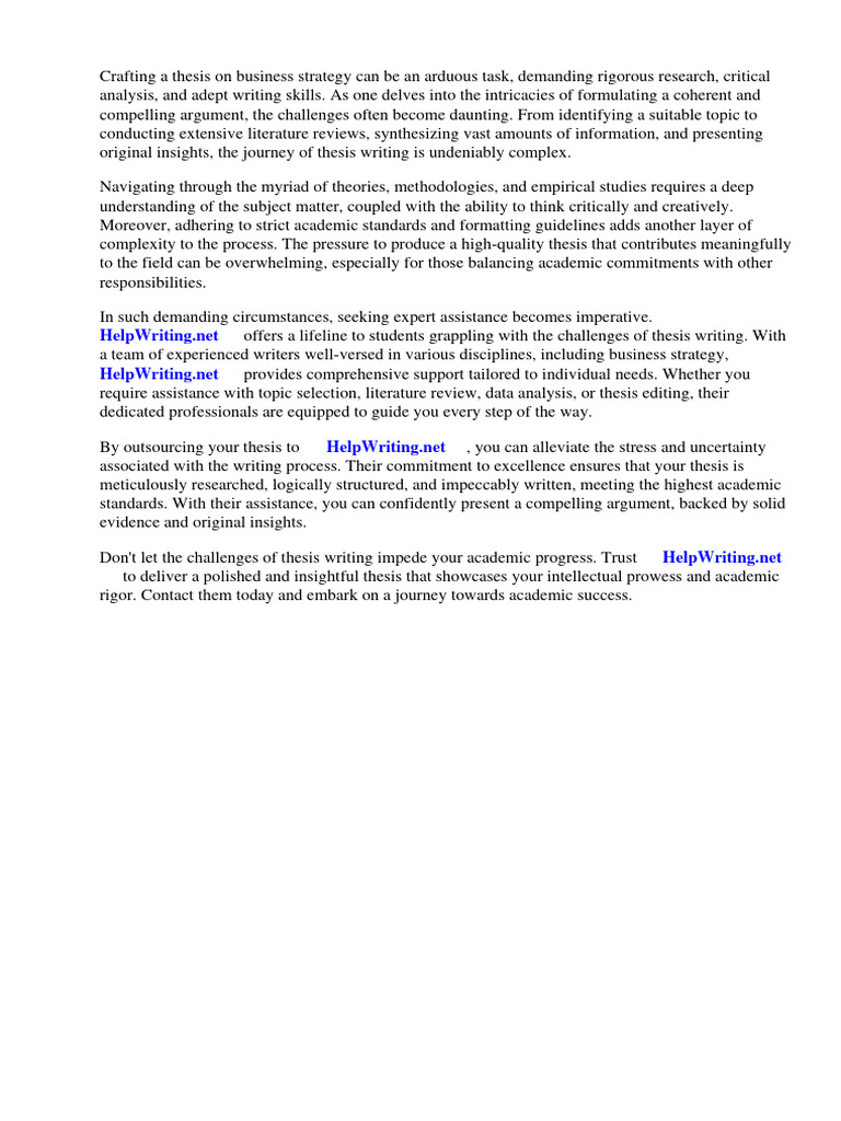Thesis Business Strategy | PDF | Corporate Social Responsibility ...