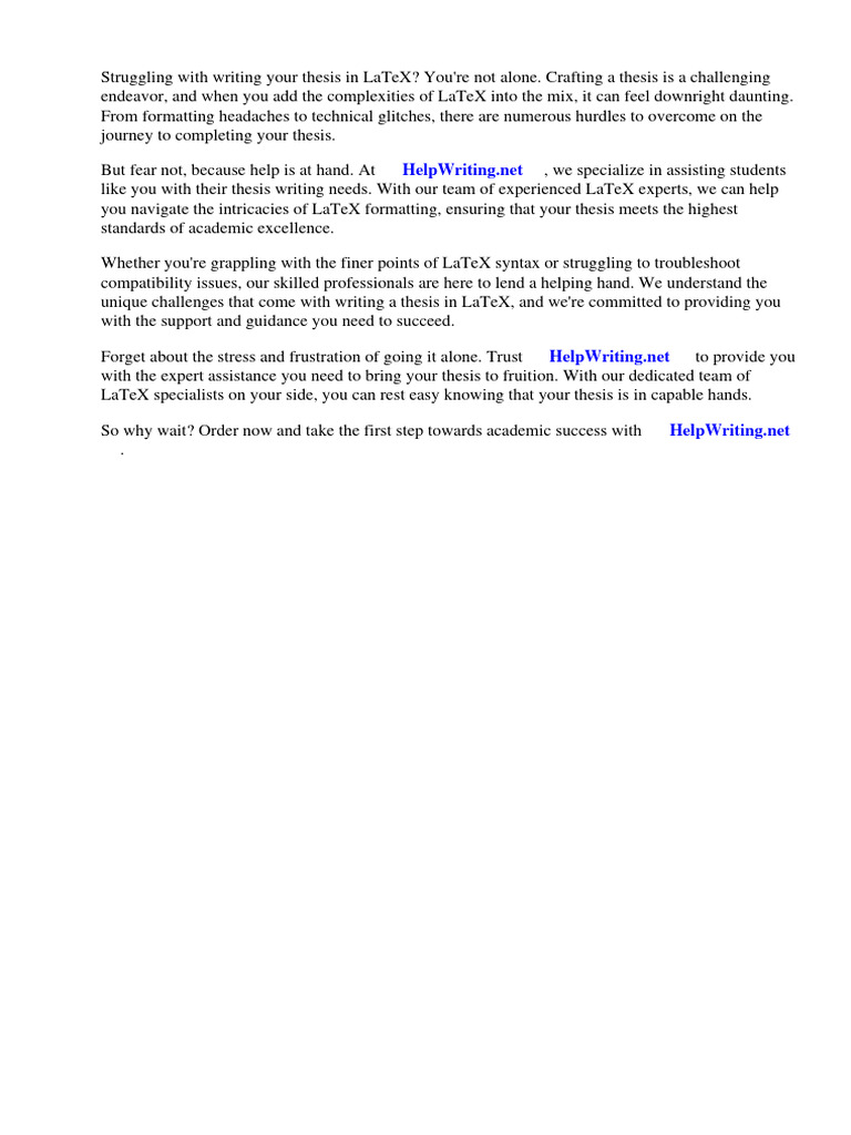 Thesis Writing Latex | PDF