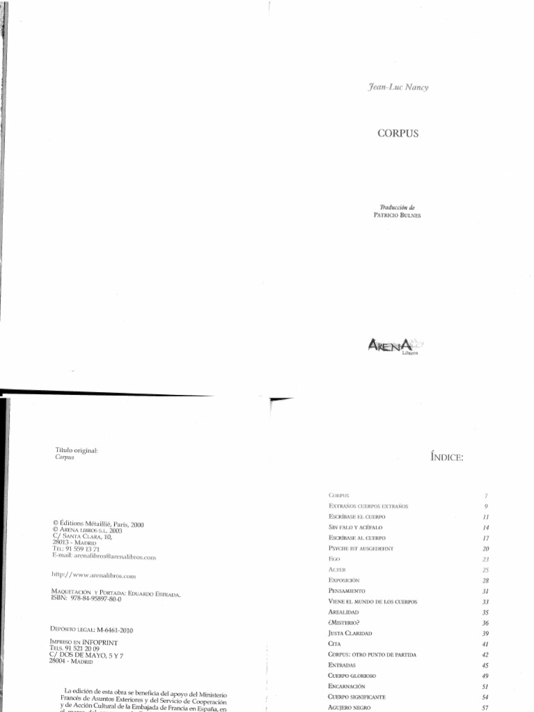 (2000) Nancy Jean Luc - Corpus | PDF