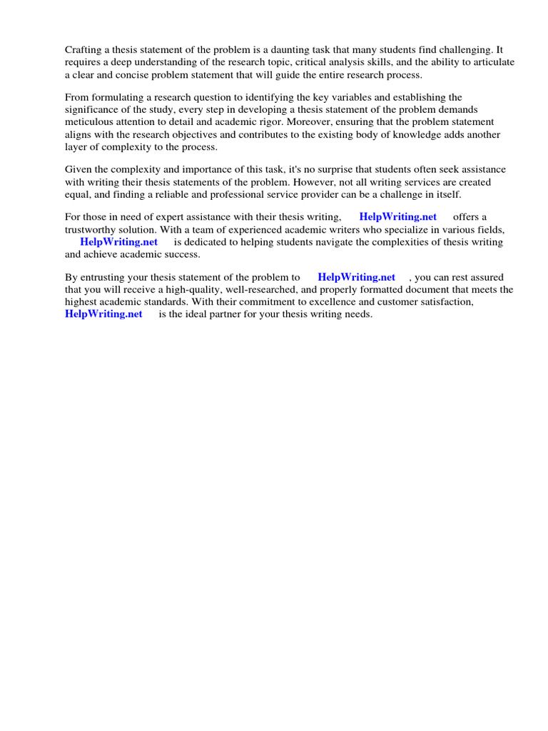 Guide to Writing Thesis Problem Statements | PDF | Thesis | Essays