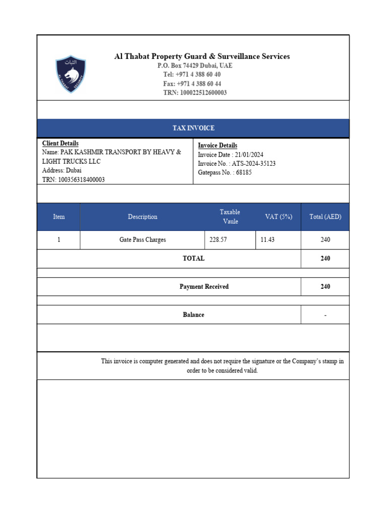 Construction Invoice | PDF