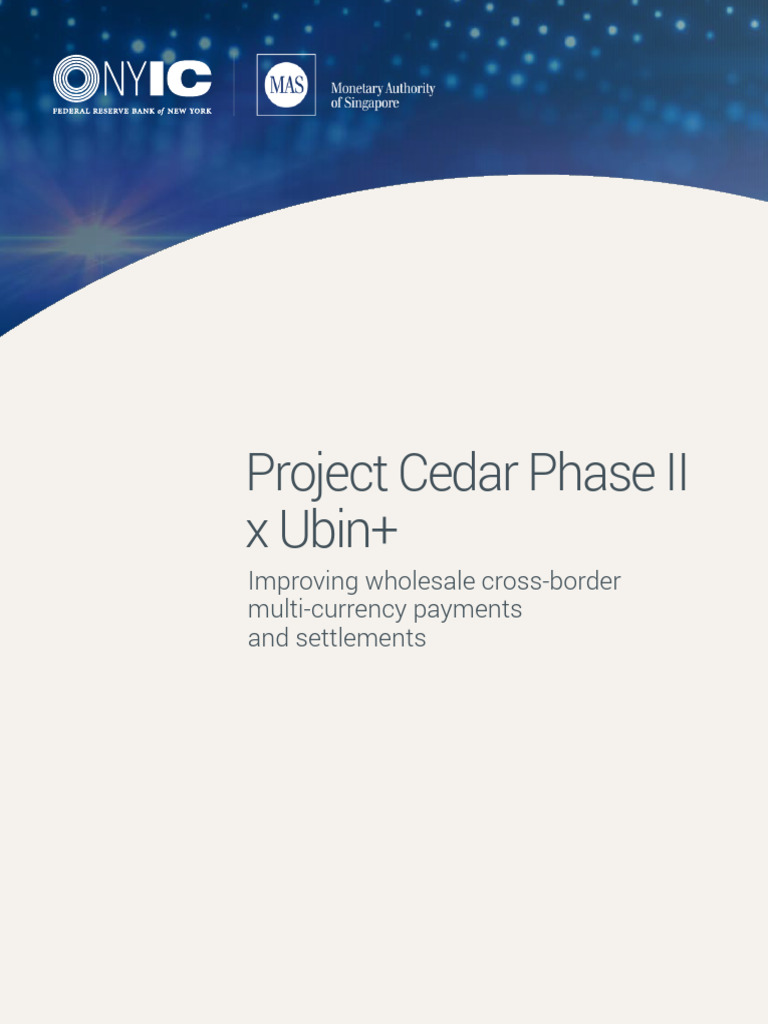 Project Cedar Phase Two Ubin Report | PDF | Foreign Exchange Market | Banks
