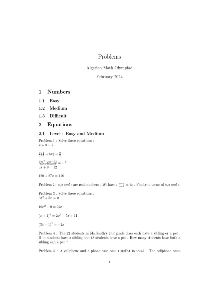 Middle School Problems | PDF | Elementary Geometry | Mathematical Concepts