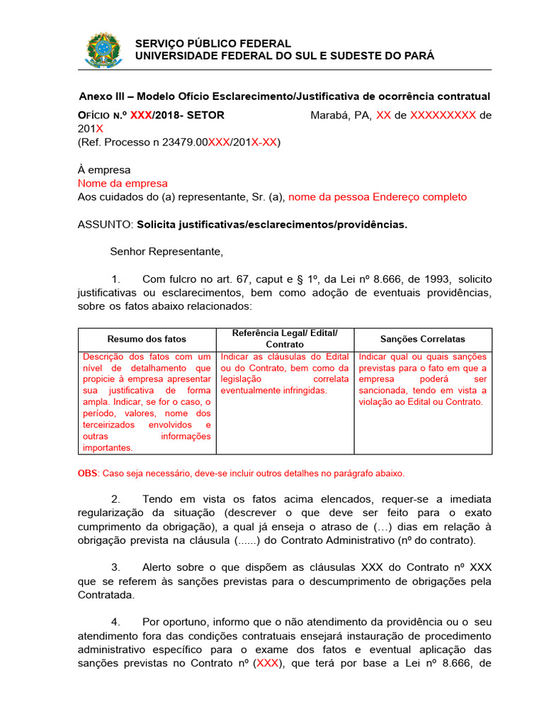 Modelo de Ofício | PDF | Sanções (jurídico) | Justiça