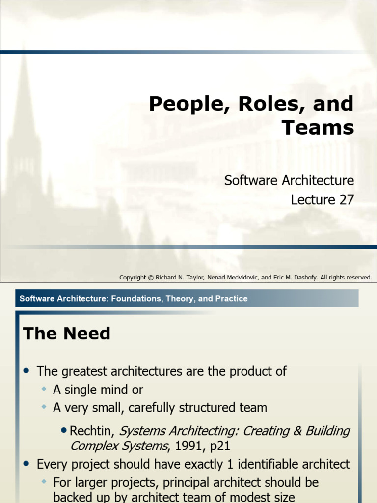 27 People Roles and Teams | PDF | Software Architecture | Architect