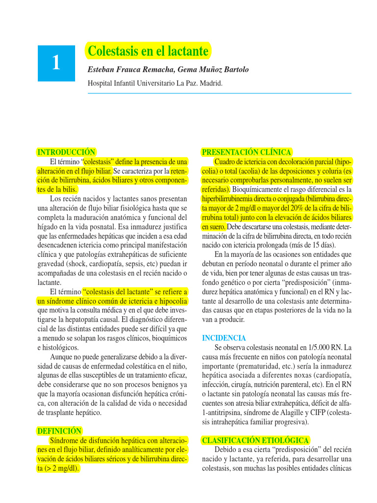 Colestasis en Lactantes: Definición y Causas | PDF | Sistema digestivo ...