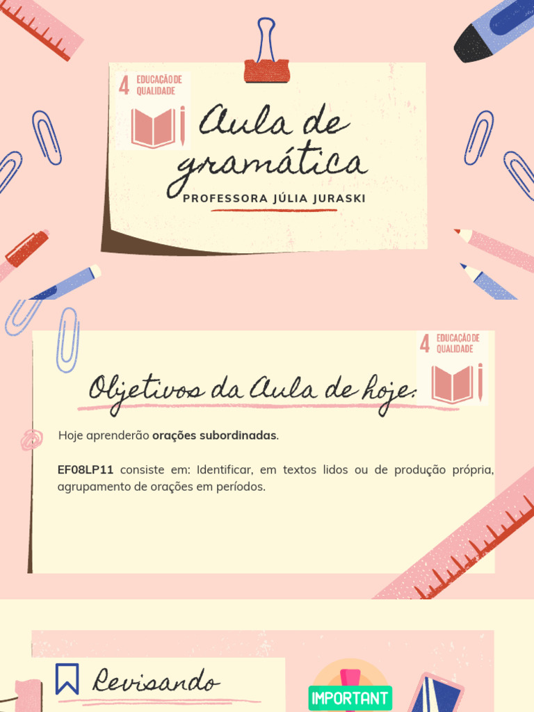 Aula de Gramática | PDF | Comunicação humana | Sintaxe