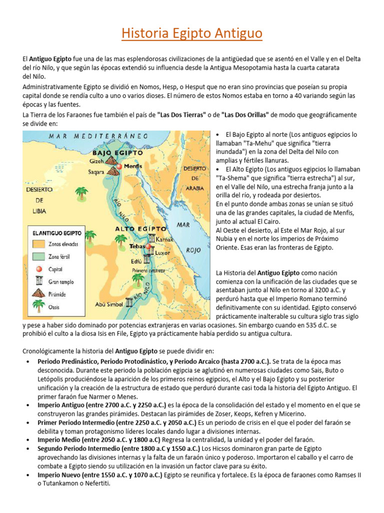 Historia Egipto Antiguo | PDF | Antiguo Egipto | Pirámides egipcias