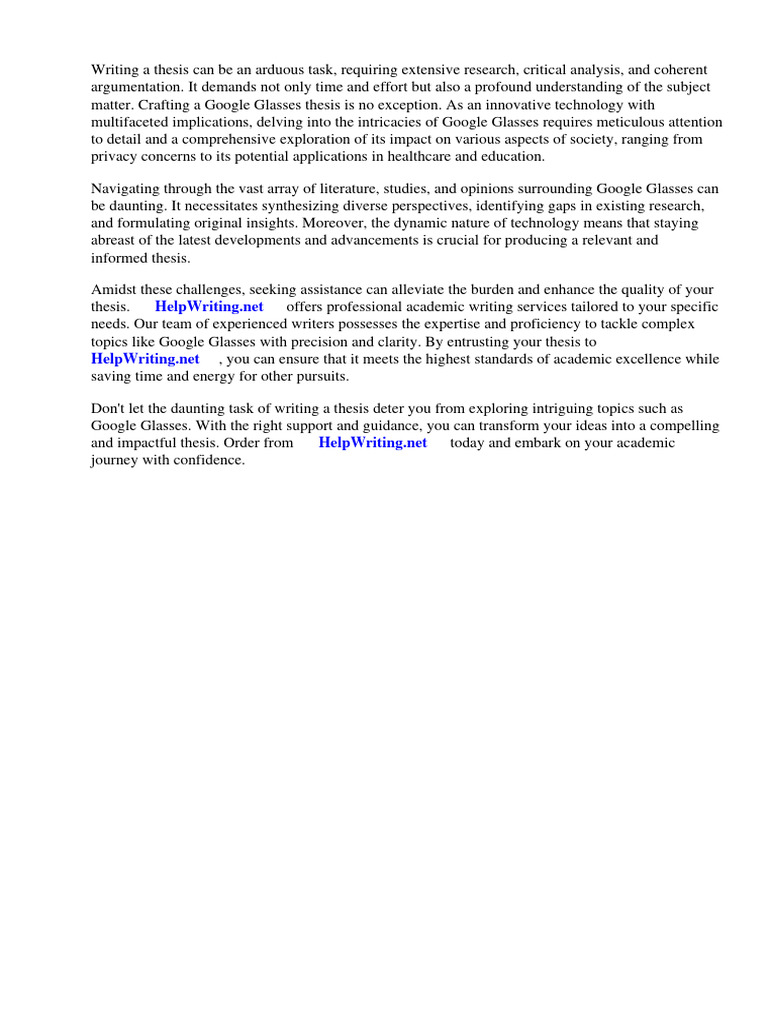Google Glasses Thesis | Download Free PDF | Wearable Technology | Learning