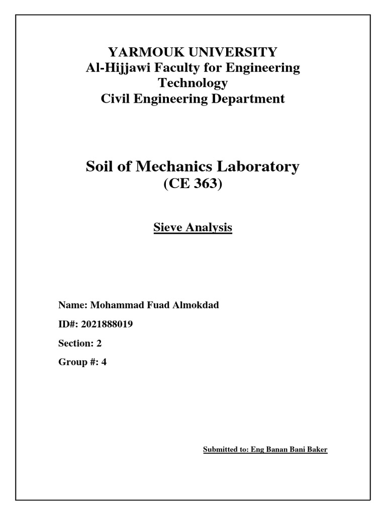 Sieve Analysis | PDF | Physical Sciences | Applied And Interdisciplinary Physics