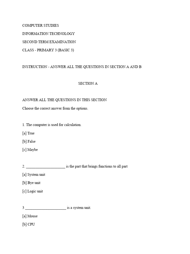 Basic 3 Computer Studies | PDF | Computer Data Storage | Floppy Disk