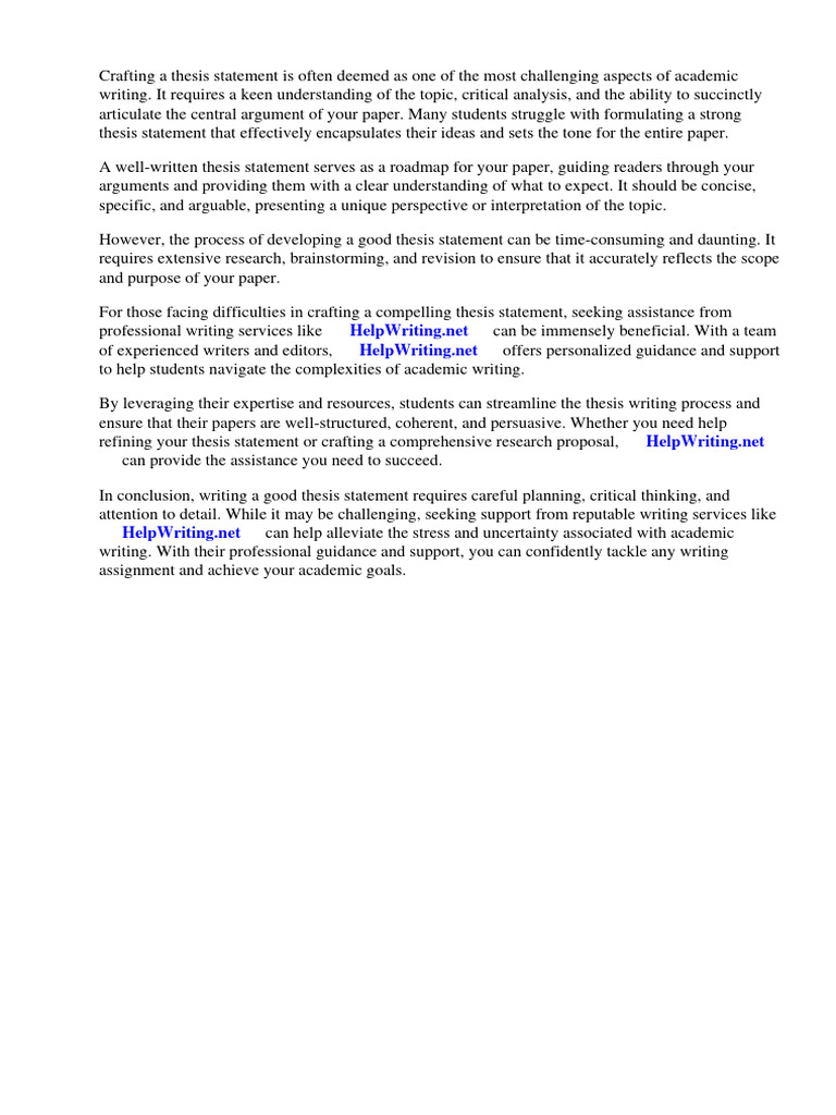 Tips For Writing A Good Thesis Statement | PDF | Essays | Thesis