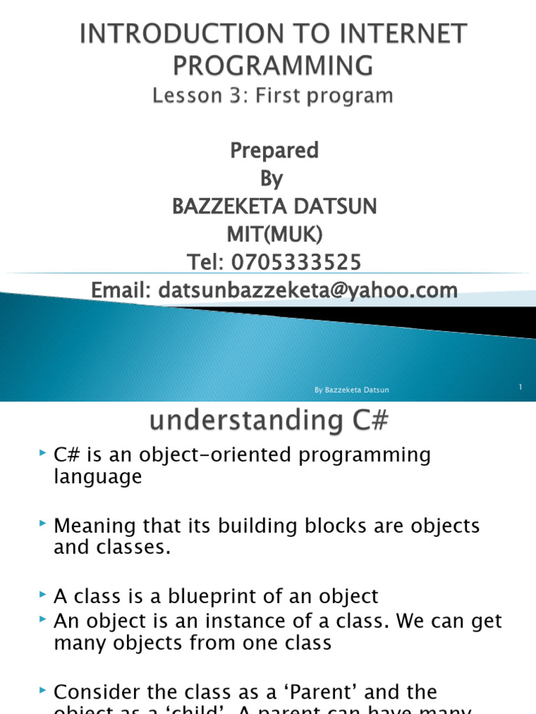 Lesson3 First Program | PDF | Programming | Computer Program