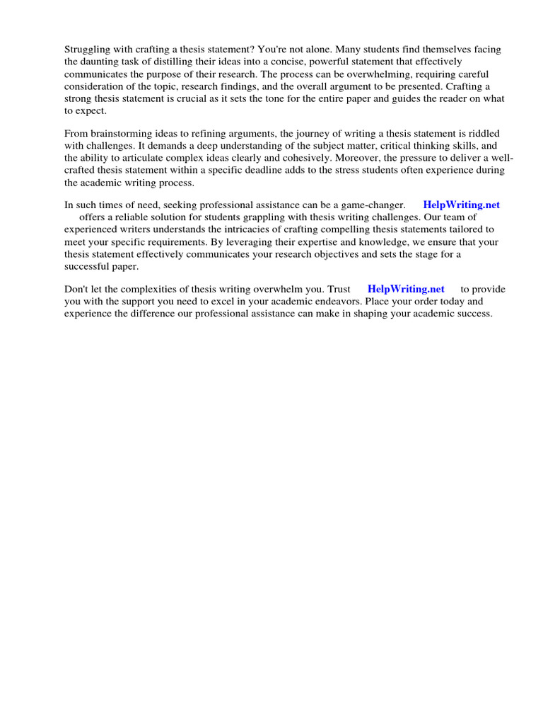 Crafting a Strong Thesis Statement | PDF | Essays | Thesis