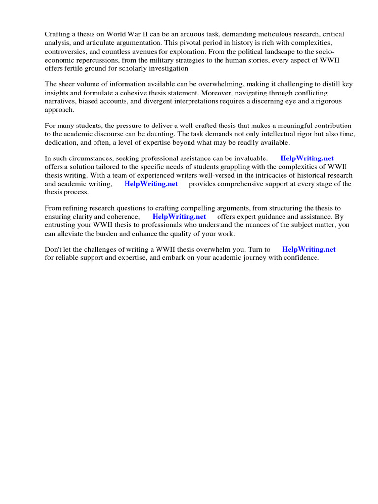 Ww2 Thesis Statements | PDF | Essays | Thesis