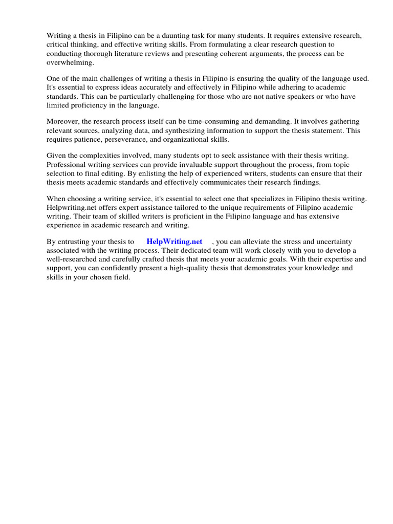 Paano Gumawa NG Thesis Sa Filipino | PDF | Tagalog Language