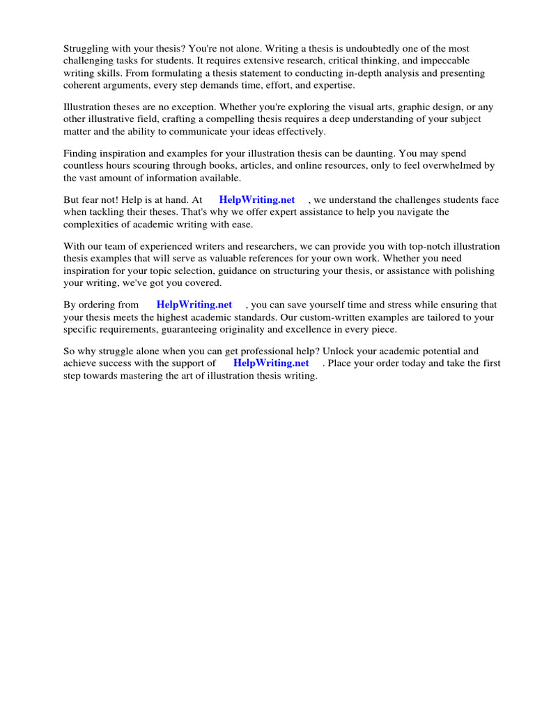 Illustration Thesis Examples | PDF | Essays | Thesis