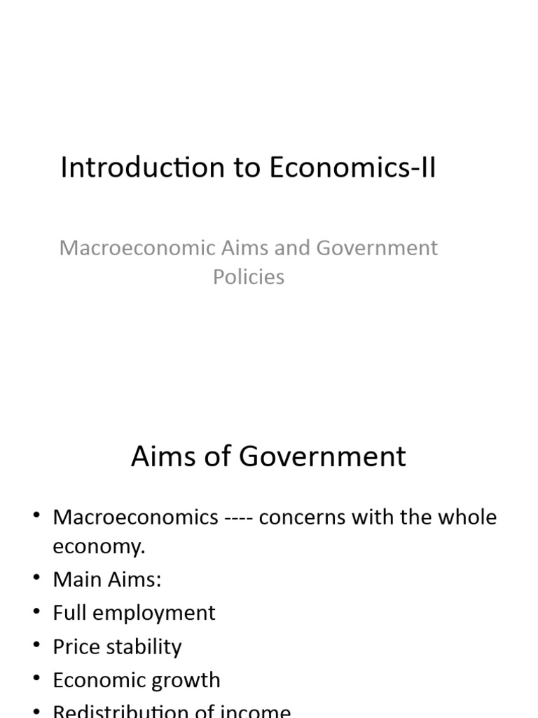 Government Aims and Policies | PDF
