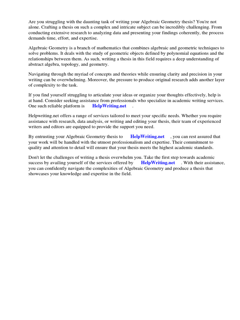 Algebraic Geometry Thesis | PDF | Geometry | Algebraic Geometry Algebraic Geometry Thesis | PDF | Geometry | Algebraic Geometry