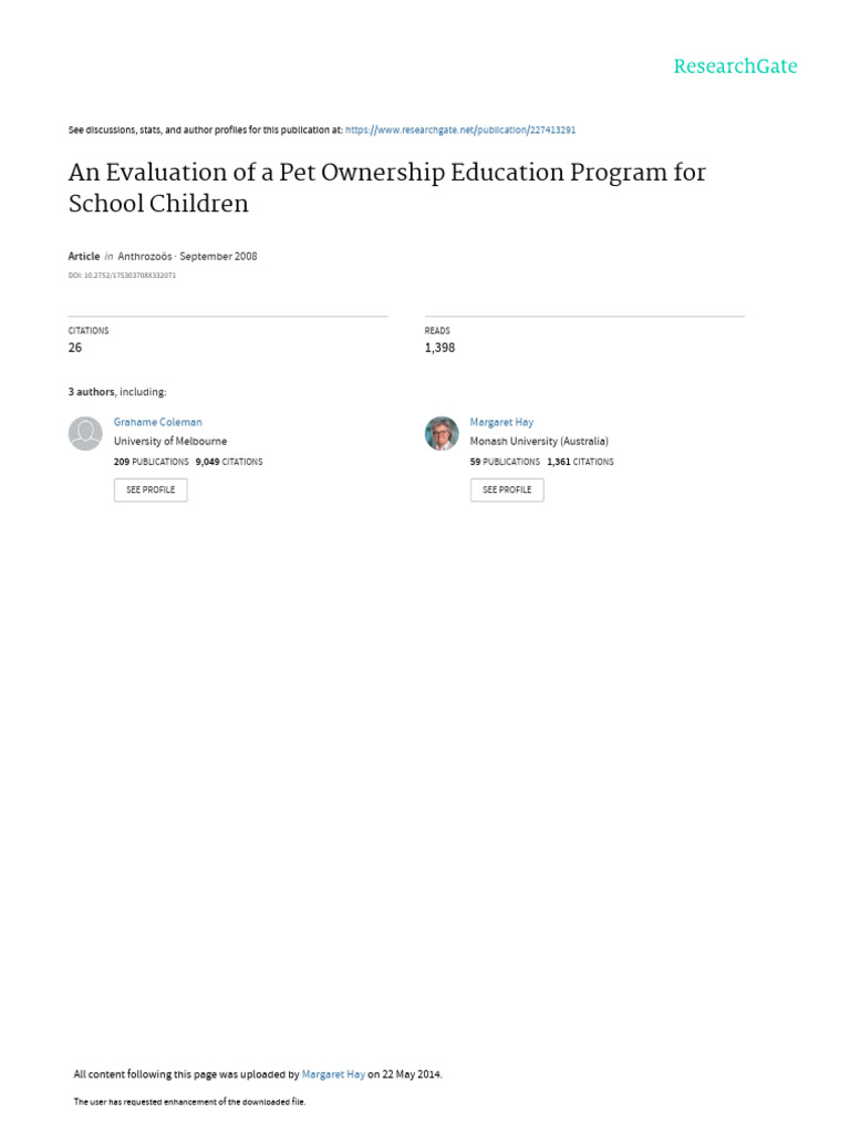 Evaluating Pet Ownership Education for Kids | PDF | Dogs | Learning