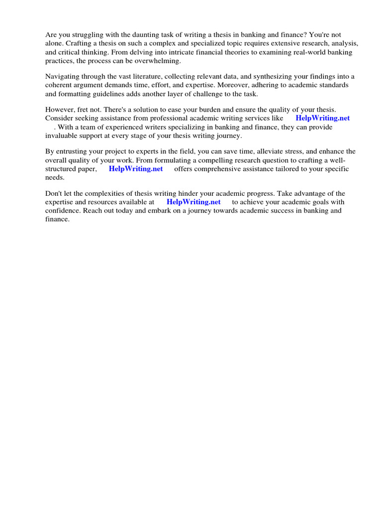 Sample Thesis in Banking and Finance | PDF | Banks | Investing