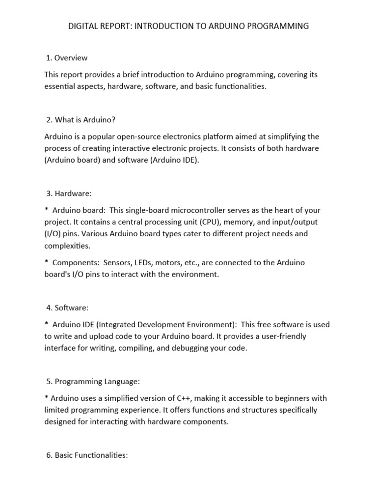 Arduino Report Robotics | PDF Arduino Report Robotics | PDF