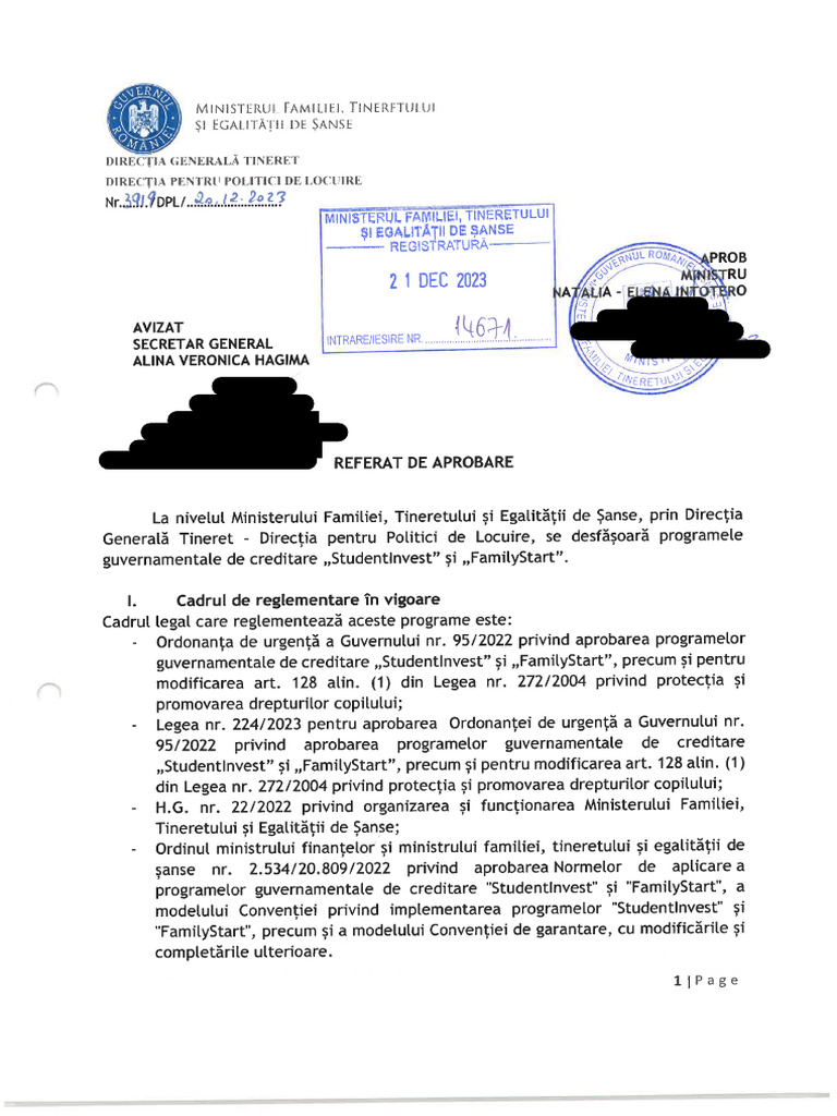 Referat de Aprobare Ordin Norme | PDF