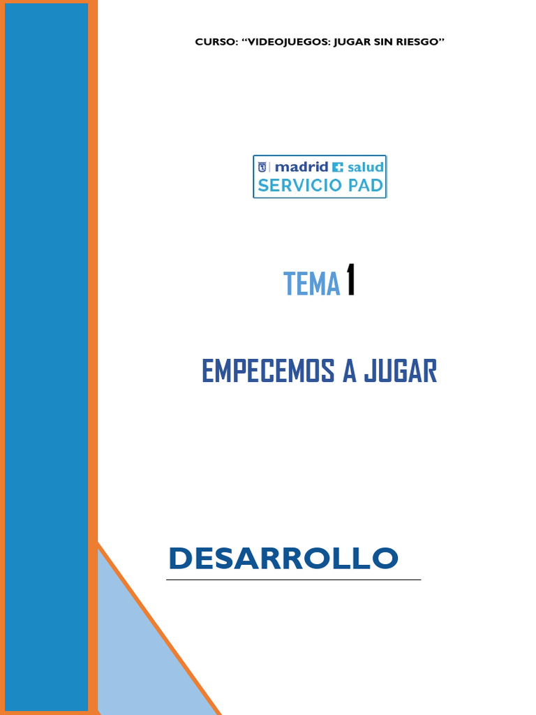 TEMA 1. EMPECEMOS A JUGAR | PDF | Videojuegos | Deportes