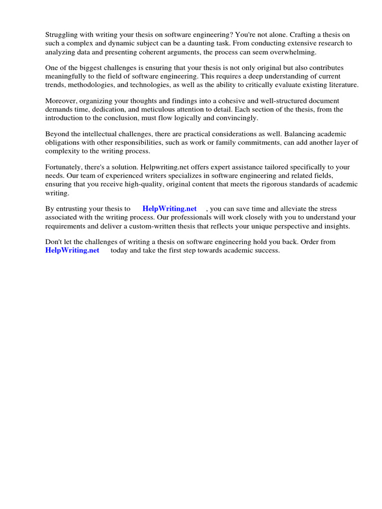 Writing Your Software Engineering Thesis | PDF | Software | Engineering