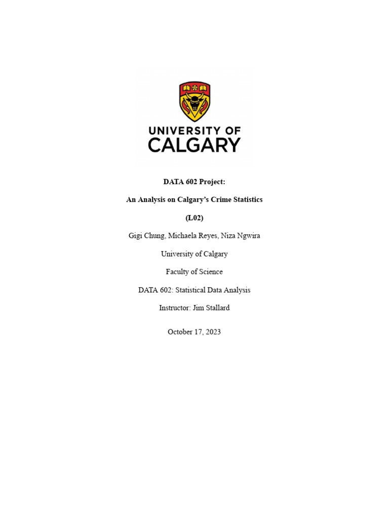 stastical anlysis of calgary crime rates | PDF | Statistics | Mean
