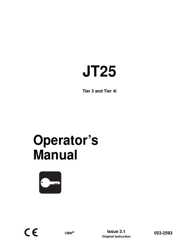 JT25 Operator's Manual (ID0311084 - 05 - SVC) | PDF | Manufactured Goods