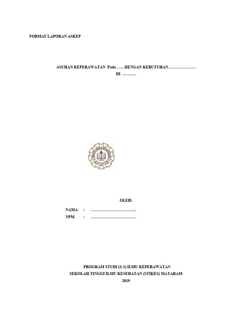 FORMAT LAPORAN ASKEP KDP | PDF | Kesehatan Holistik | Pengembangan Diri