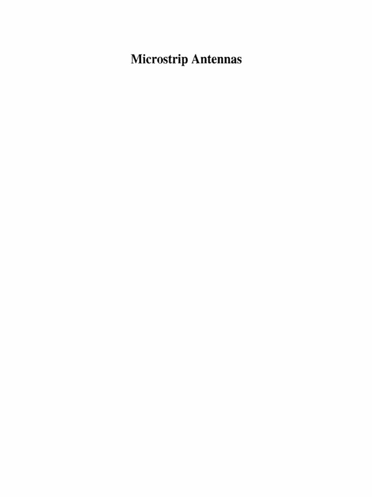 Microstrip Antennas The Analysis and Design of Microstrip Antennas and ...