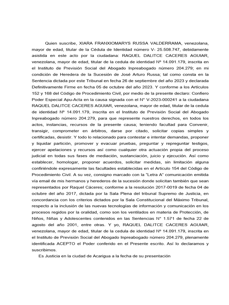 Poder Con Anexos | PDF | Sentencia (ley) | Gobierno