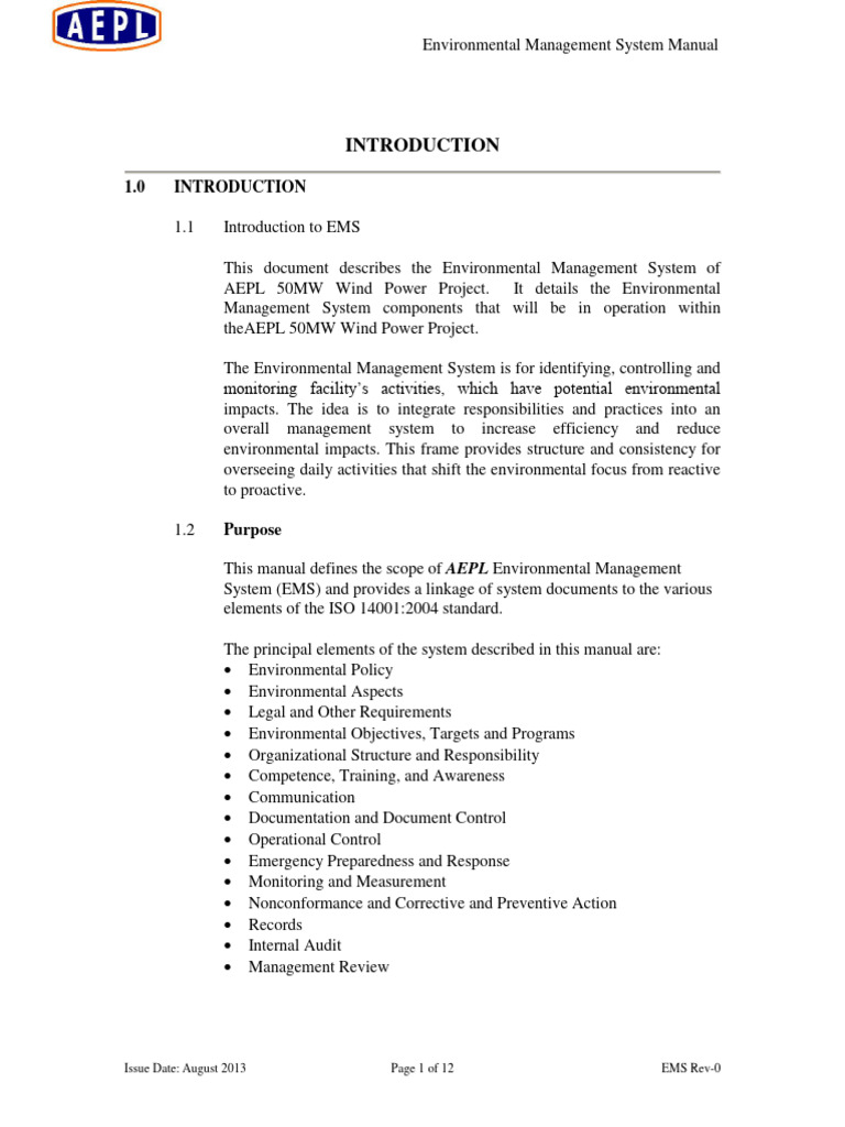 Environment Management System | PDF | Environmental Resource Management ...