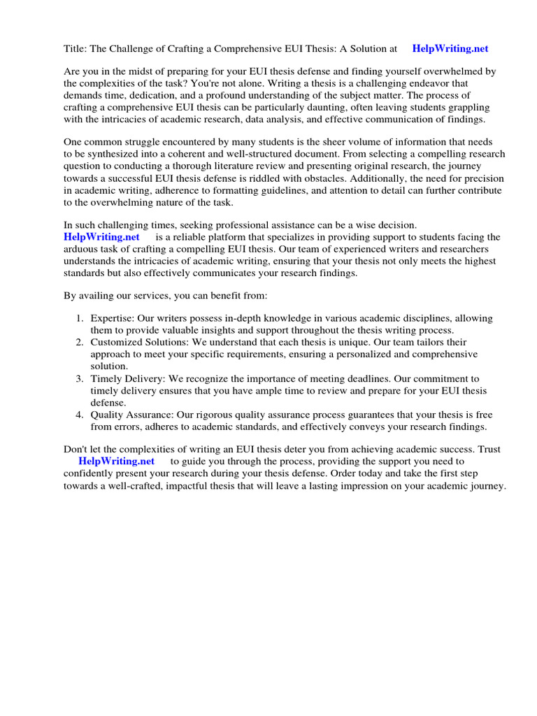 Eui Thesis Defence | PDF | Thesis | European Union