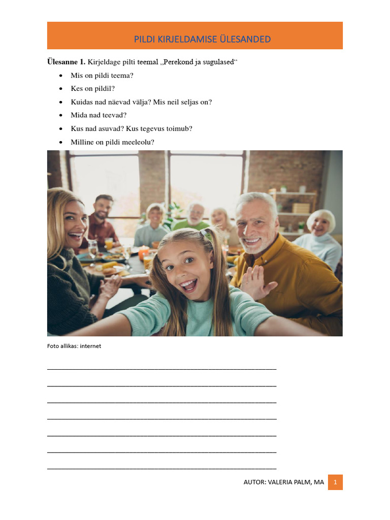 Pildi Kirjeldamise Ülesanded | PDF