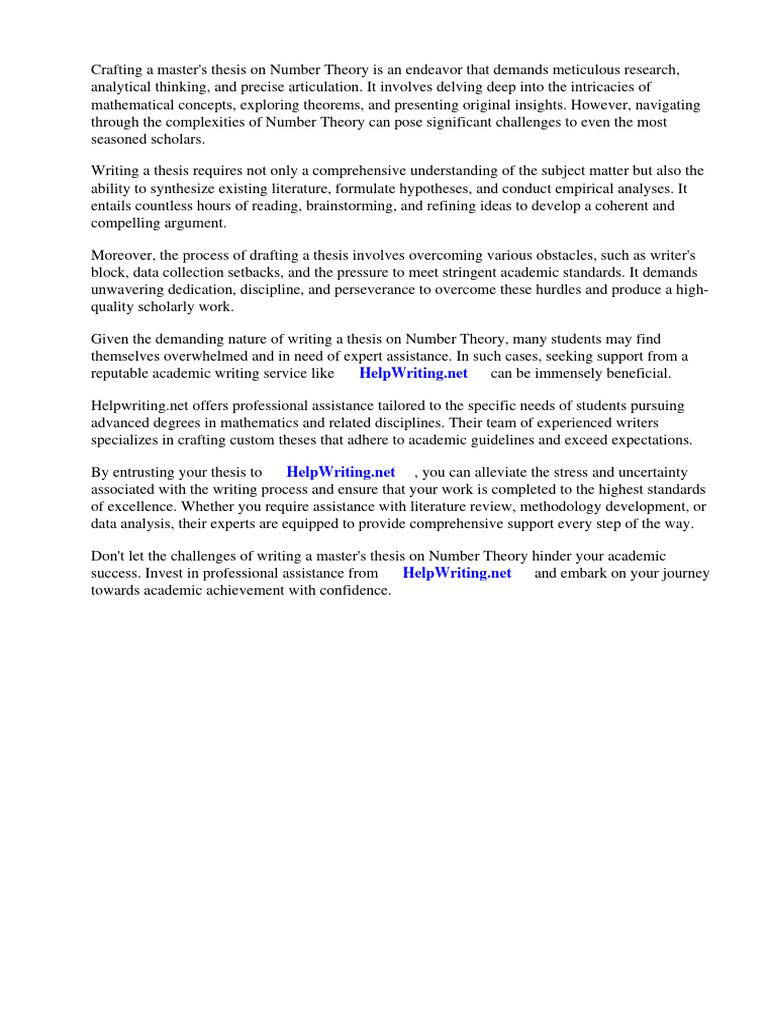 Master Thesis Number Theory | PDF | Thesis | Microsoft Word