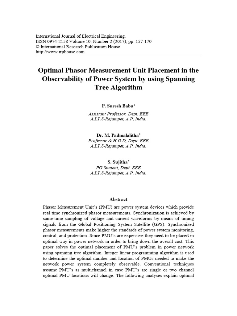 OPP Using Spaning Tree Algorithm | PDF | Electric Power | Electrical ...