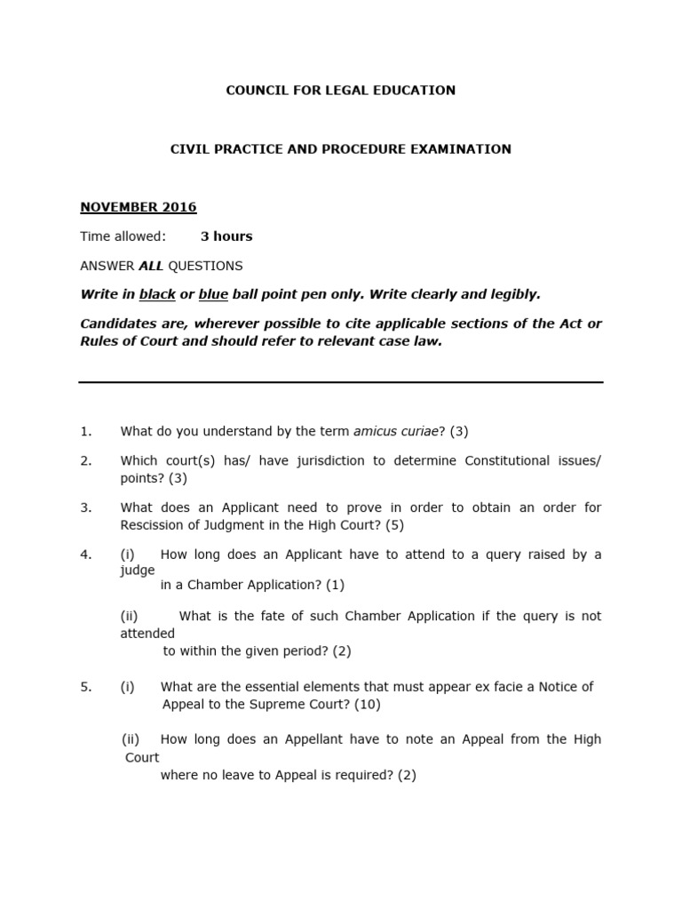 Civil Procedure-NOV 2016 | PDF | Appeal | Judgment (Law)