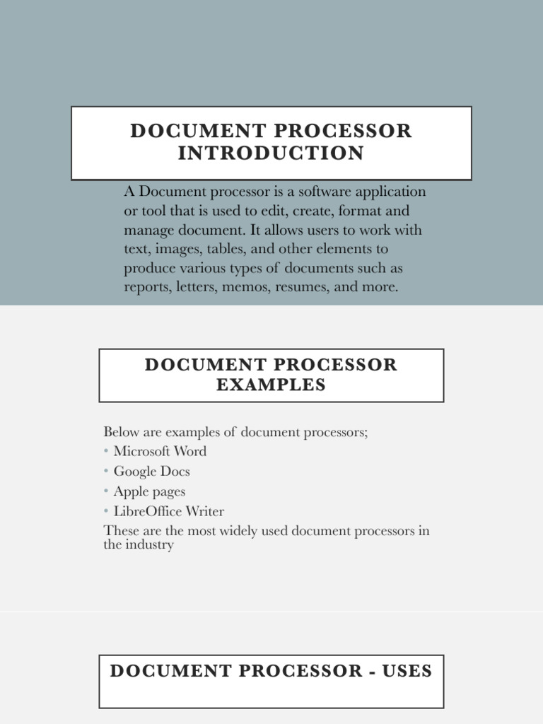 Overview of Document Processors | PDF | Word Processor | Page Layout