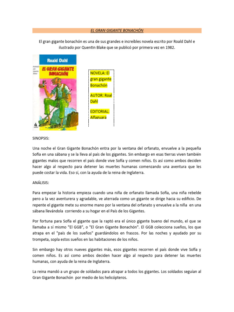 El gran gigante bonachón | PDF