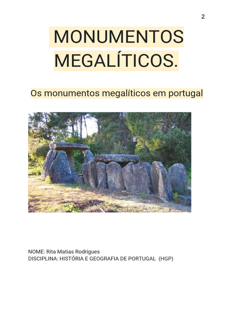 Monumentos Megalíticos | PDF | Ciências Sociais
